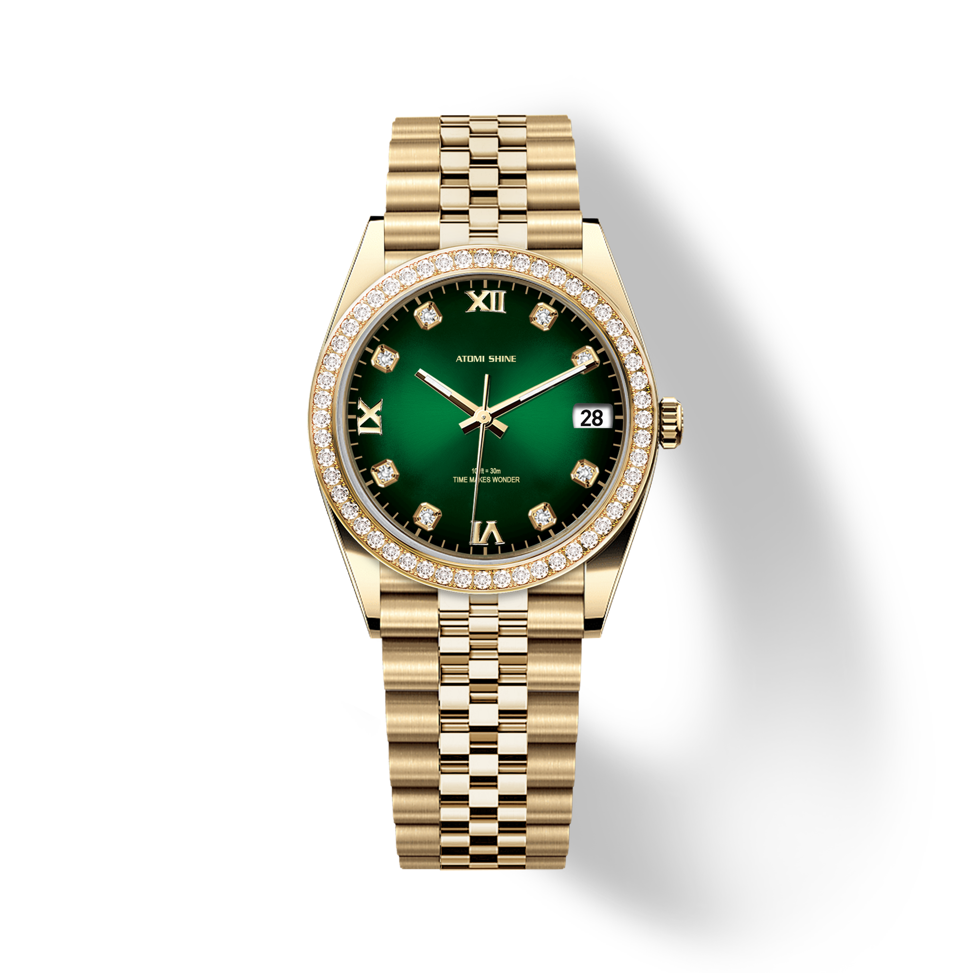 Diary Diamond Watch - Luxe Green Edition | Atomishine