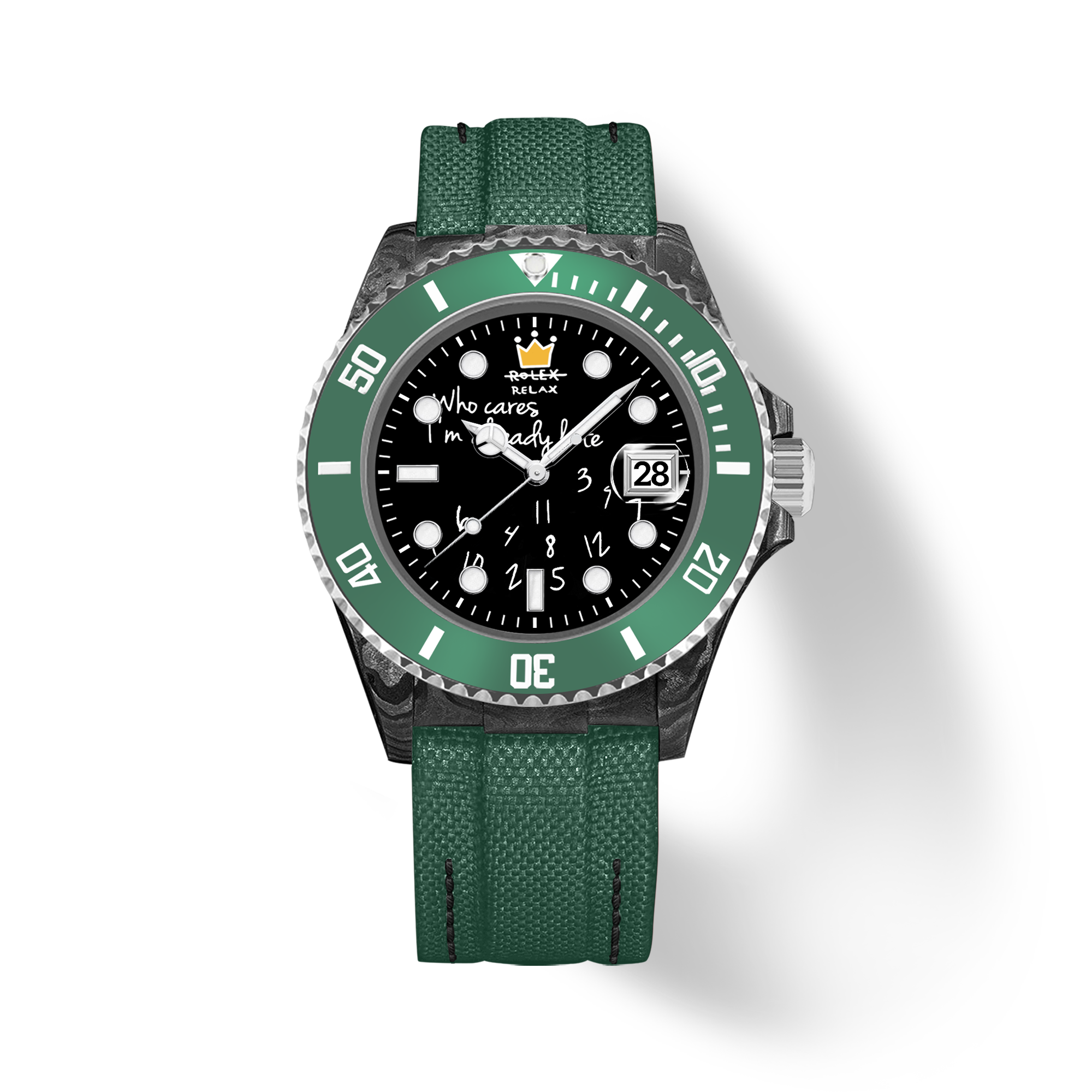 Hydrocore Carbon Fiber Watch Automatic, Green Humor