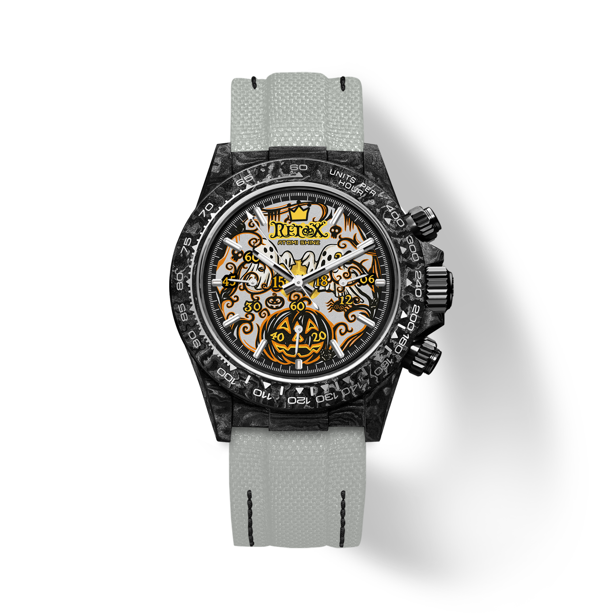 Velocirex Carbon Fiber Watch 39mm, Pumpkin Veil