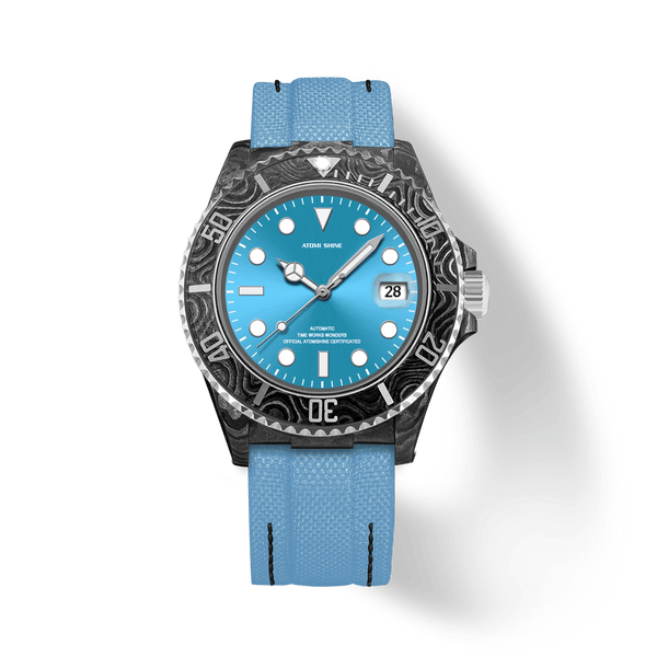 Hydrocore Carbon Fiber Watch Automatic, Ocean Glow